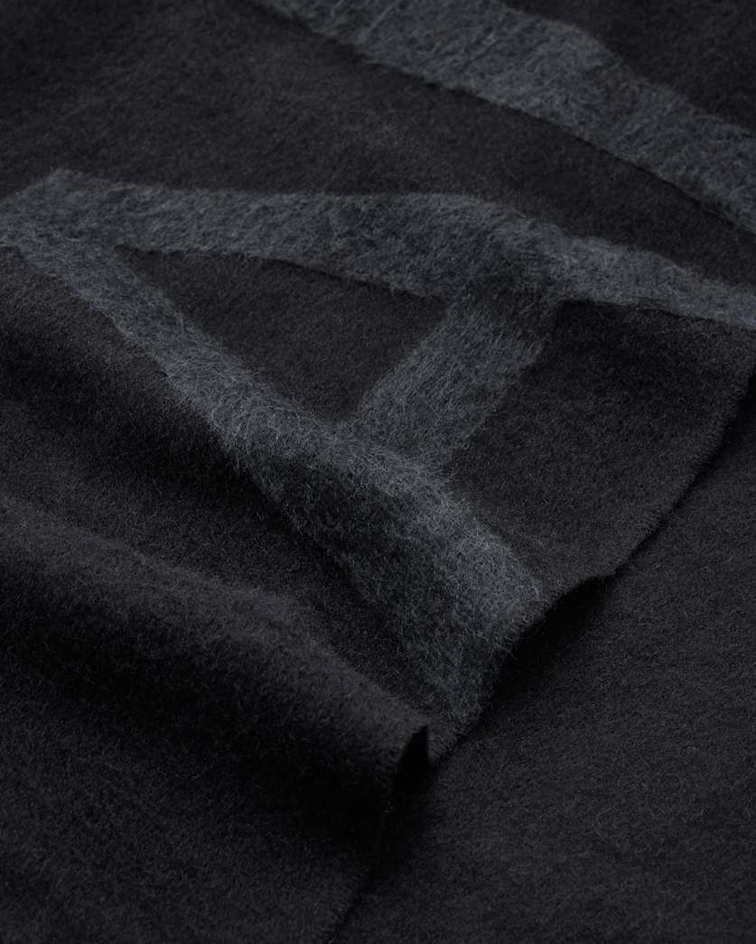 Rae Logo Embroidered Wool Scarf Black/Cinder | ALLSAINTS US